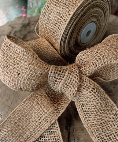 Burlap Wired Ribbon Natural - Packaging Decor