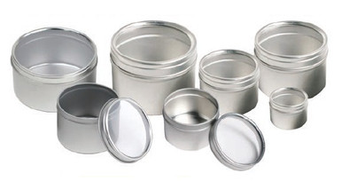 Tin Can with Clear Lid (7 sizes) - Packaging Decor