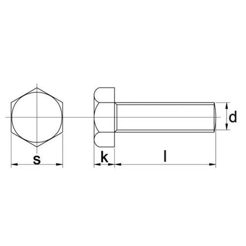 M6 x 100 DIN933 Hexagon Head Bolt Fully Threaded Set Screw Steel Zinc ...