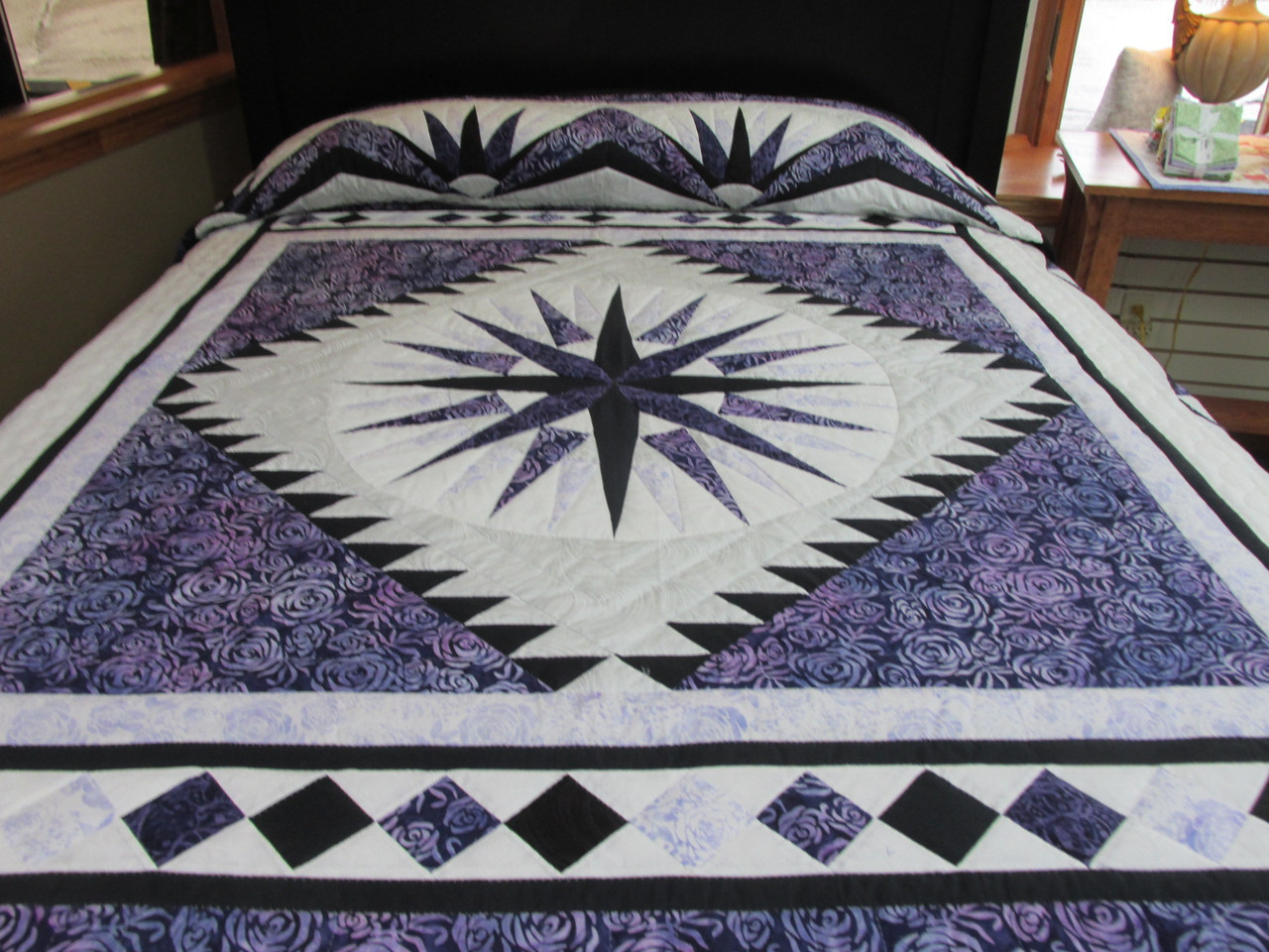 Mariners Compass Quilt 98" by 112" | Helping Hands Quilt Shop