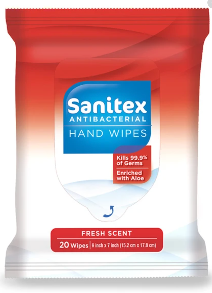 Sanitex Hand Wipes 20 per box Aloe - BuynCell Store