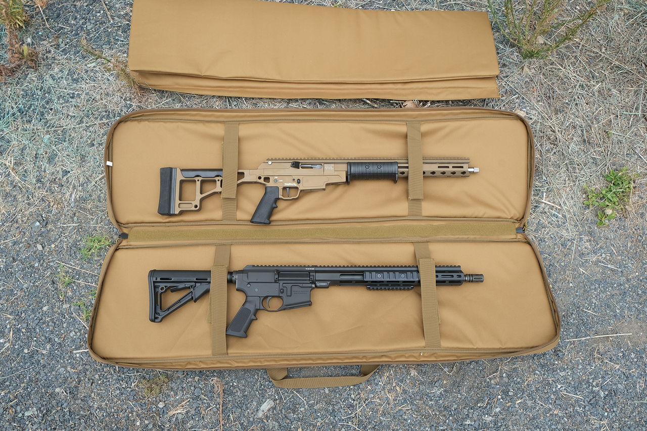 THE OUTPOST TACTICAL 45 INCH DOUBLE RIFLE BAG W / DETACHABLE SHOOTING ...