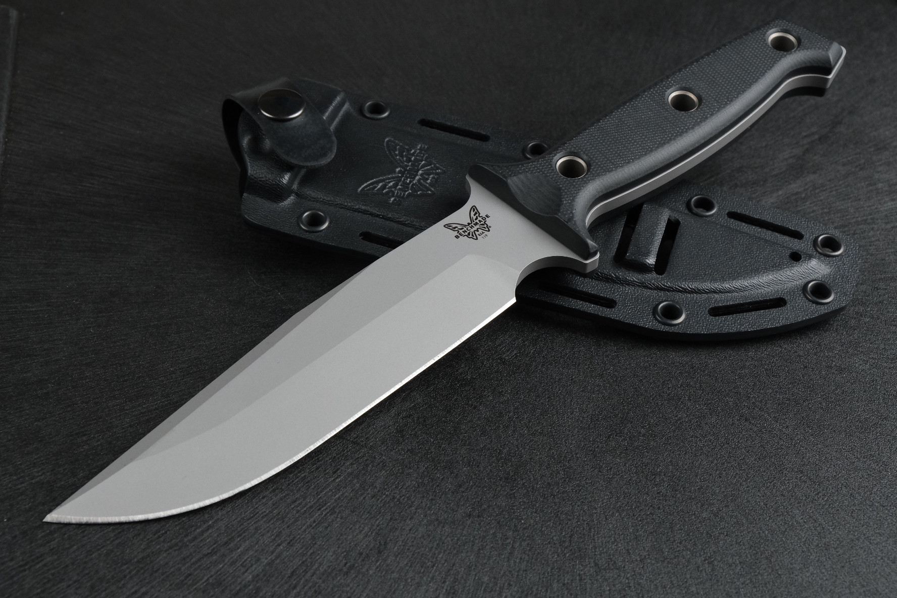 BENCHMADE 140BKSN NIMRAVUS Fixed Blade Knife, Black, Sand - The Outpost ...