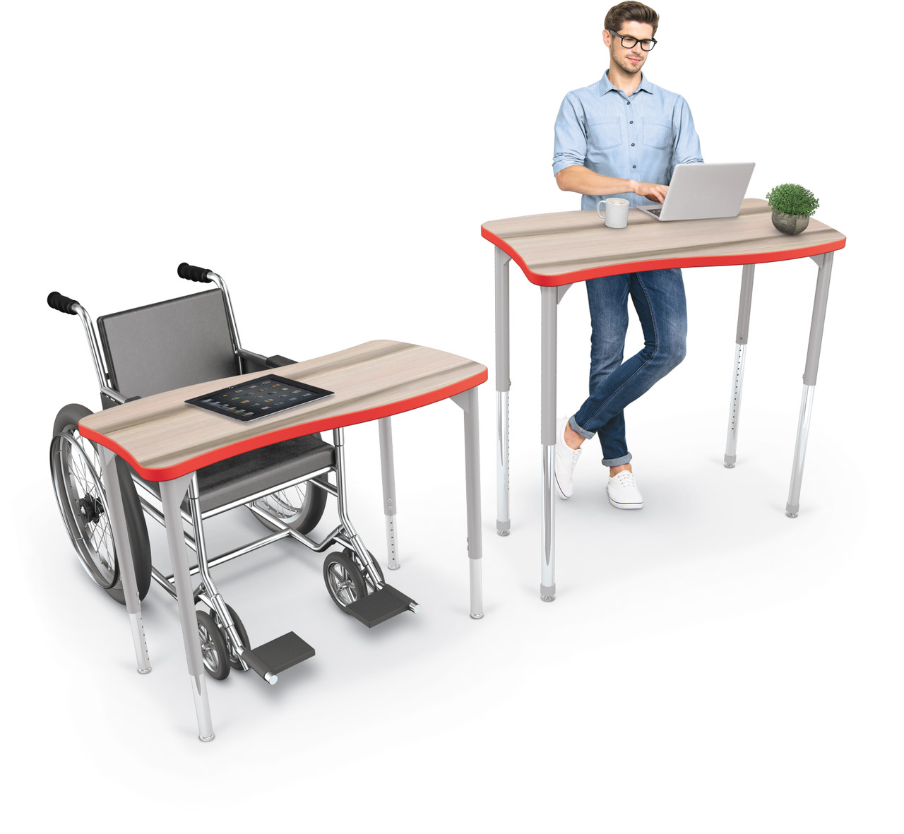 ADA Rectangle Hierarchy Creator Desk - MooreCo | Affordable ADA Desks ...
