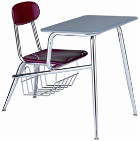 Legacy Combination Desk with Hard Plastic Top and Book Basket ...