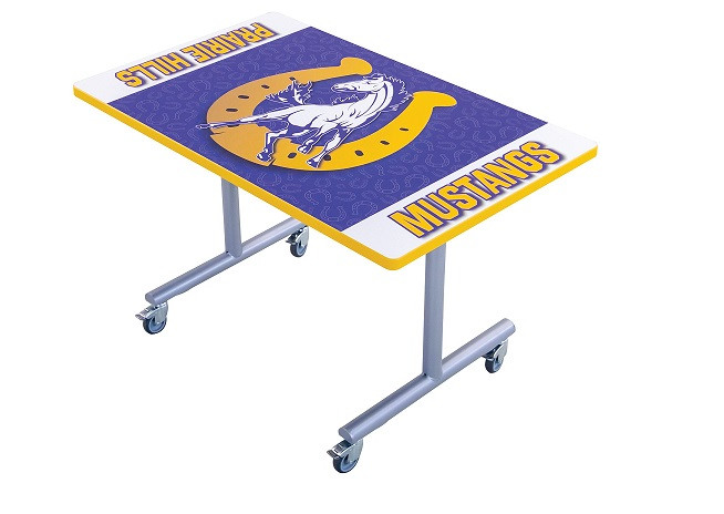 Mobile Rectangle Folding Booth Table - AmTab | Affordable AmTab Products!