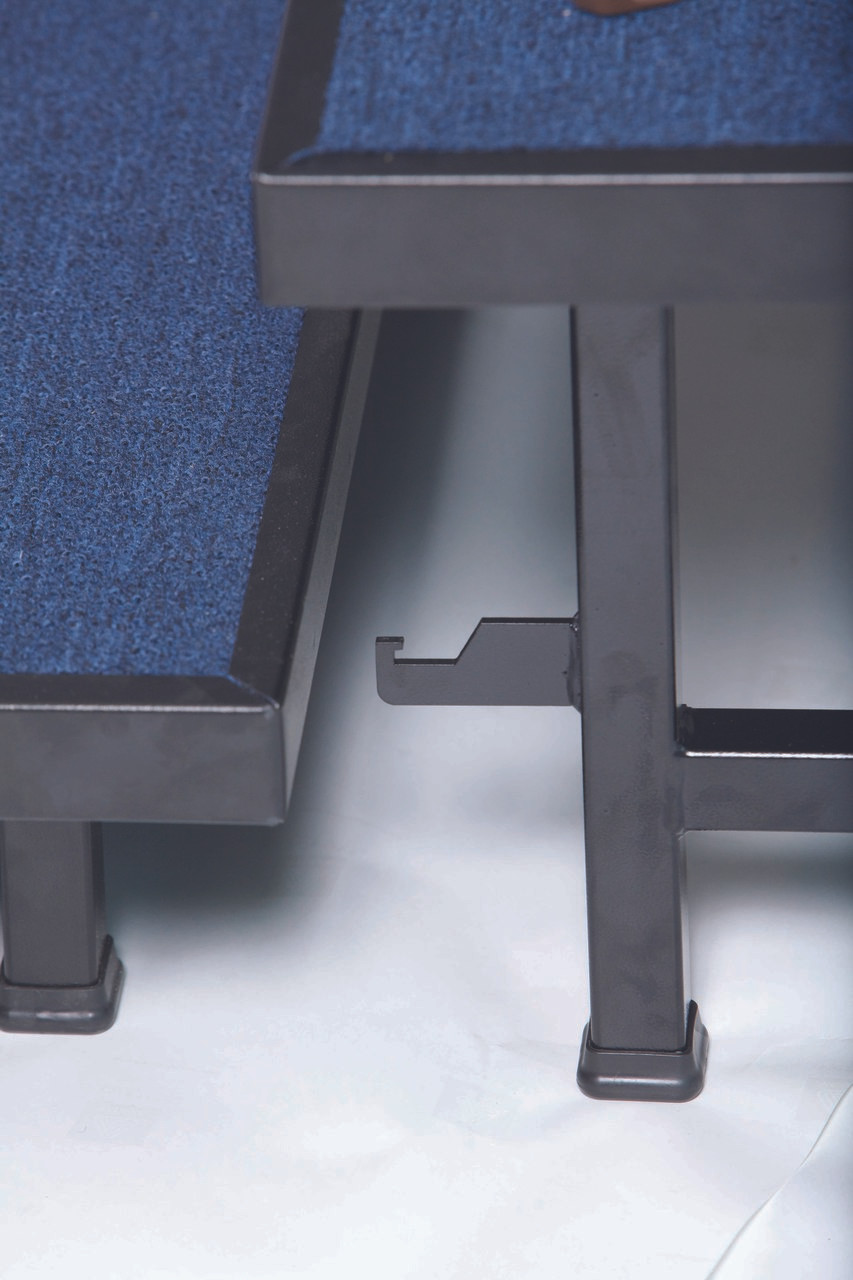 AmTab Three Level Carpeted Fixed Height Riser with Guard Rail