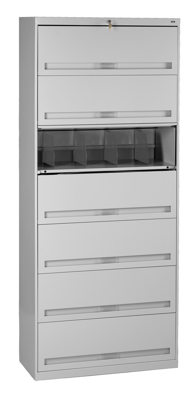 Tennsco FS371L Seven Tier Lateral File with Fixed Shelf and Retractable ...