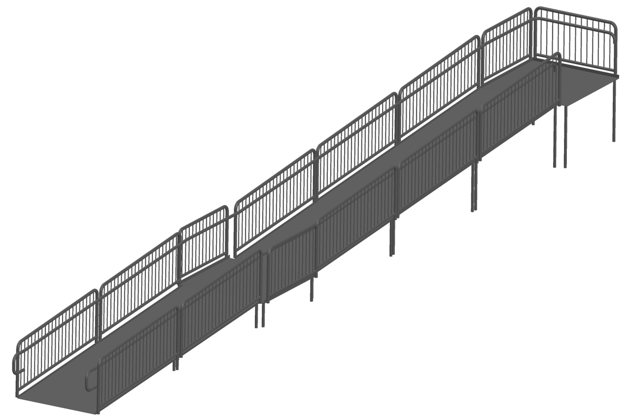 AmTab ADA Compliant 40 Inch Rise Stage Ramp with Handrails | Affordable ...