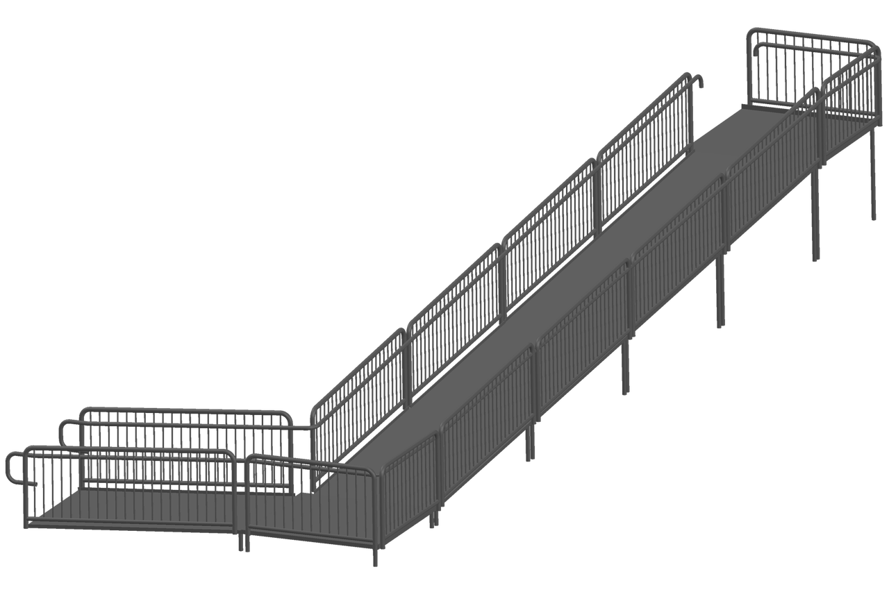 AmTab ADA Compliant 40 Inch Rise Stage Ramp with Handrails | Affordable ...