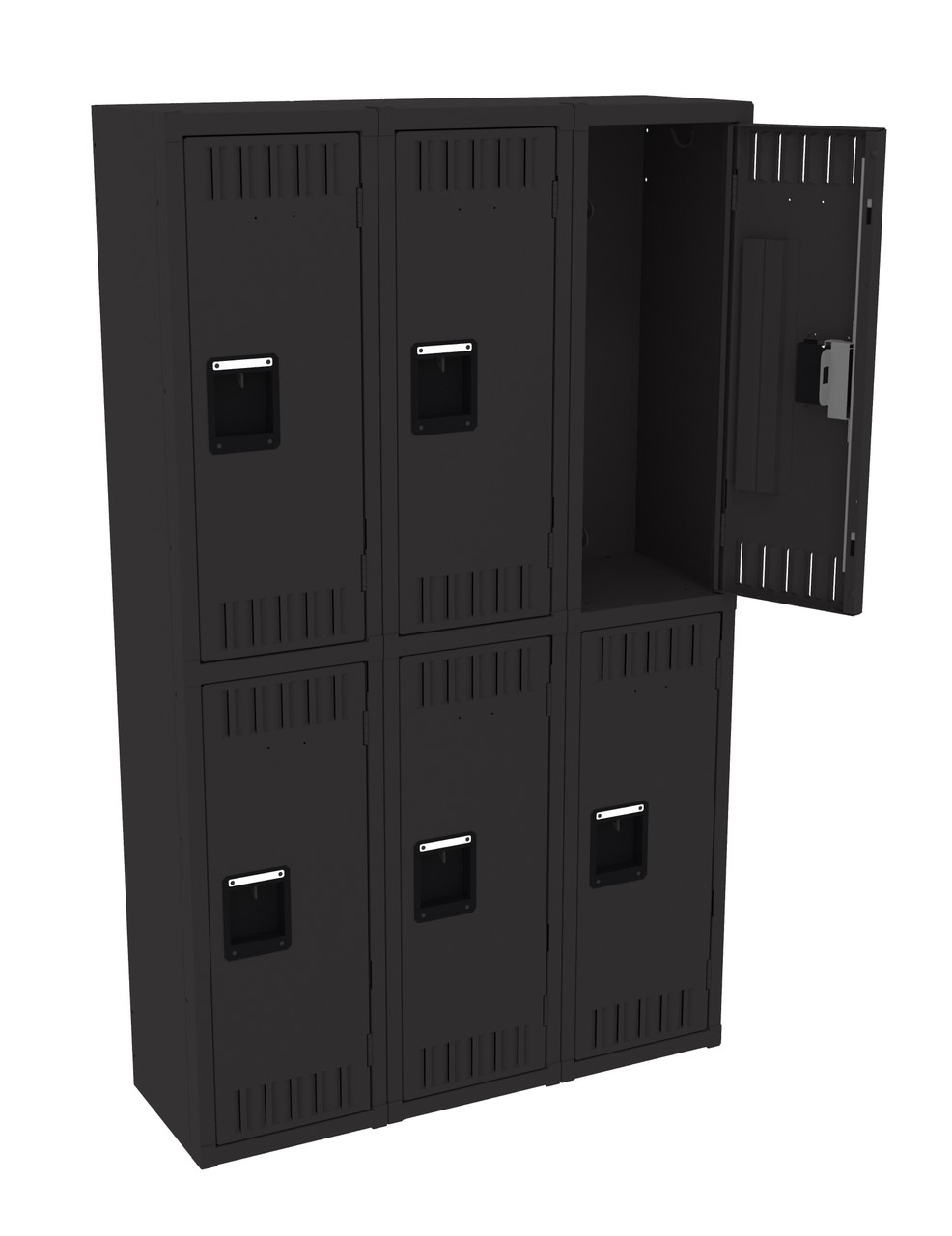 Tennsco DTS-121230-C Assembled Steel Double Tier 3 Wide Locker without ...