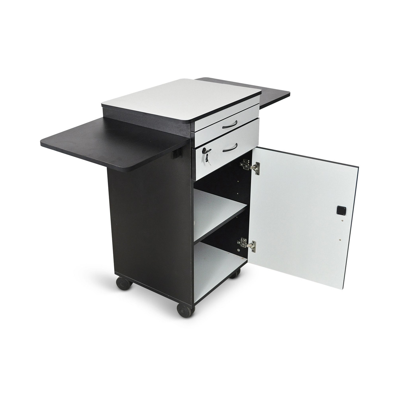 Mobile AV Presentation Station Cart with Locking Cabinet - Luxor WPSDD3 ...