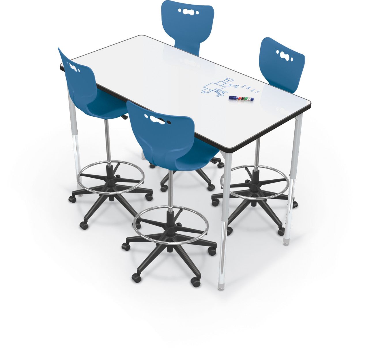 Hierarchy Rectangle Activity Table With Porcelain Steel Top 60w X 30l