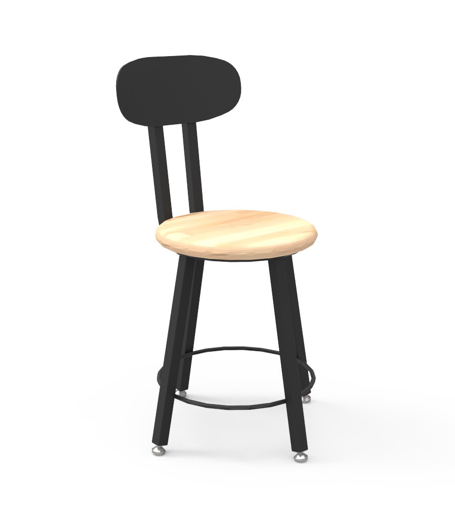 4 Legged Square Tube Stool Hardwood Seat - WB Manufacturing l ...