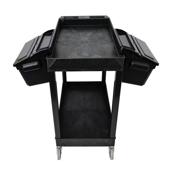 Tub Cart Two Shelves with Outrigger Utility Cart Bins - Luxor EC11-B ...