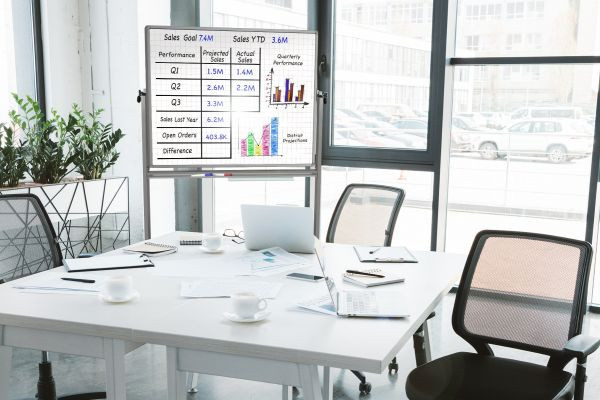 Mobile Magnetic Combination Ghost Grid Whiteboard - Luxor MB7240LB ...