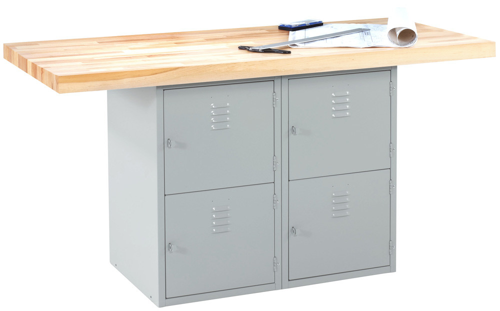 Forum Industrial Arts Two-Station Workbench with 4 Horizontal Steel ...