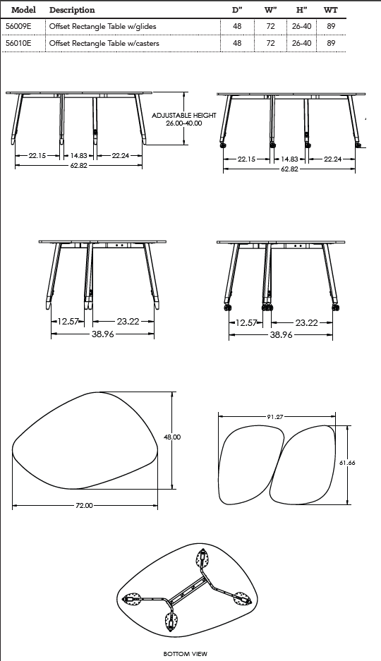 Flowform Offset Rectangle Table - Smith System | Affordable School Table and Smith System Products!