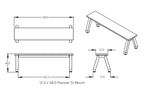 Planner Studio Butcher Block Single Bench - Smith System | Affordable ...