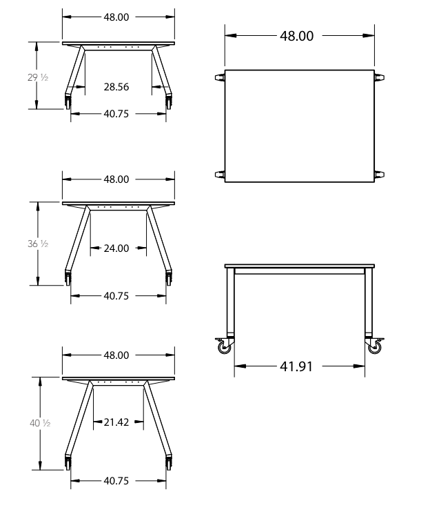 Butcher Block Planner Studio Fixed Height Table - Smith System ...