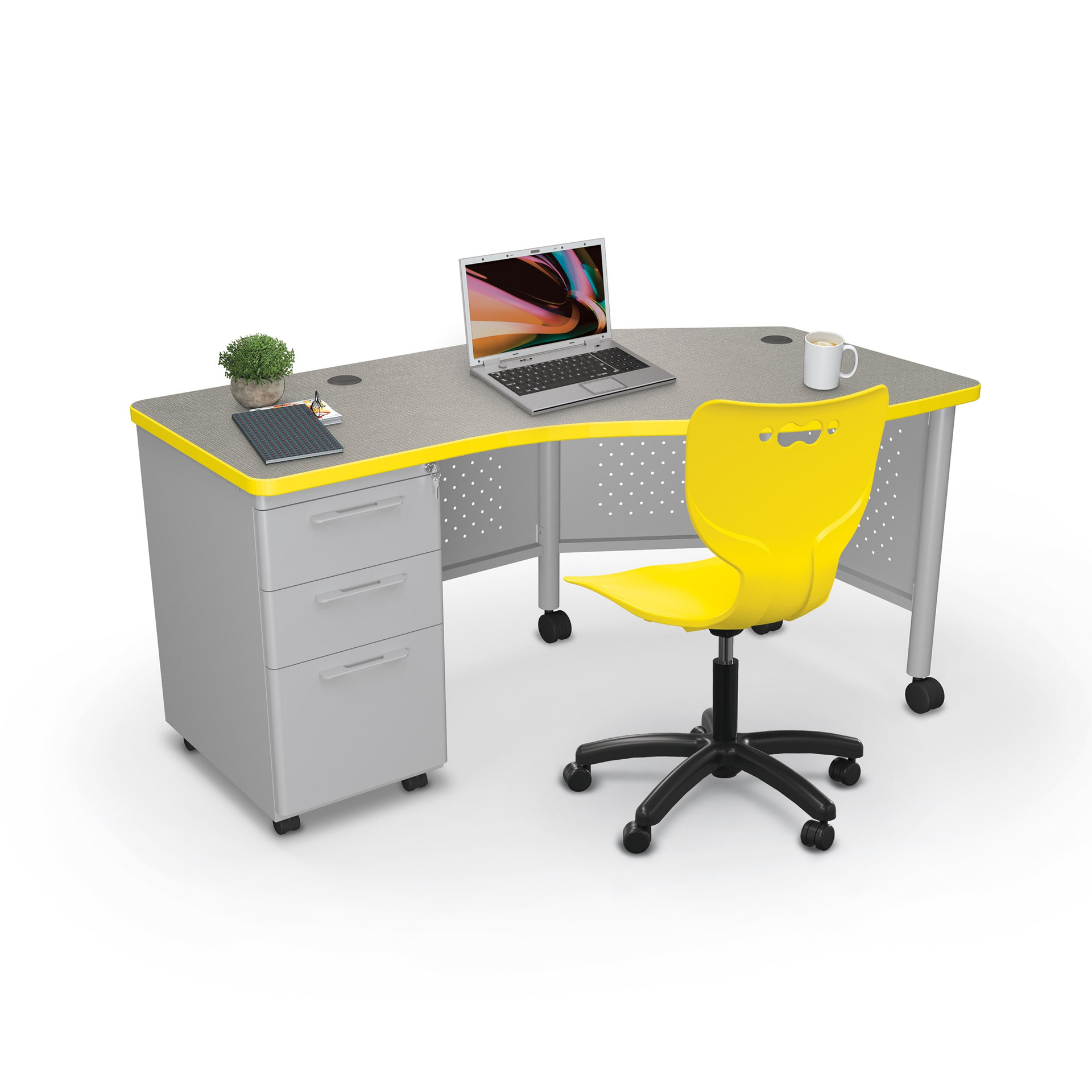 Avid Instructor Desk and Hierarchy 5-Star Chair Bundle - MooreCo l ...