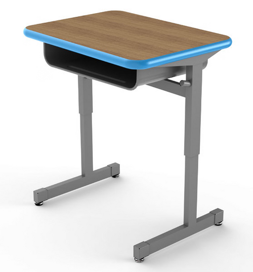 Rectangle Silhouette Single Student Adjustable Height Desk - Smith ...