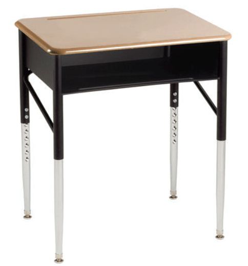Aptitude Adjustable Height Open Front Student Desk with Hard Plastic ...