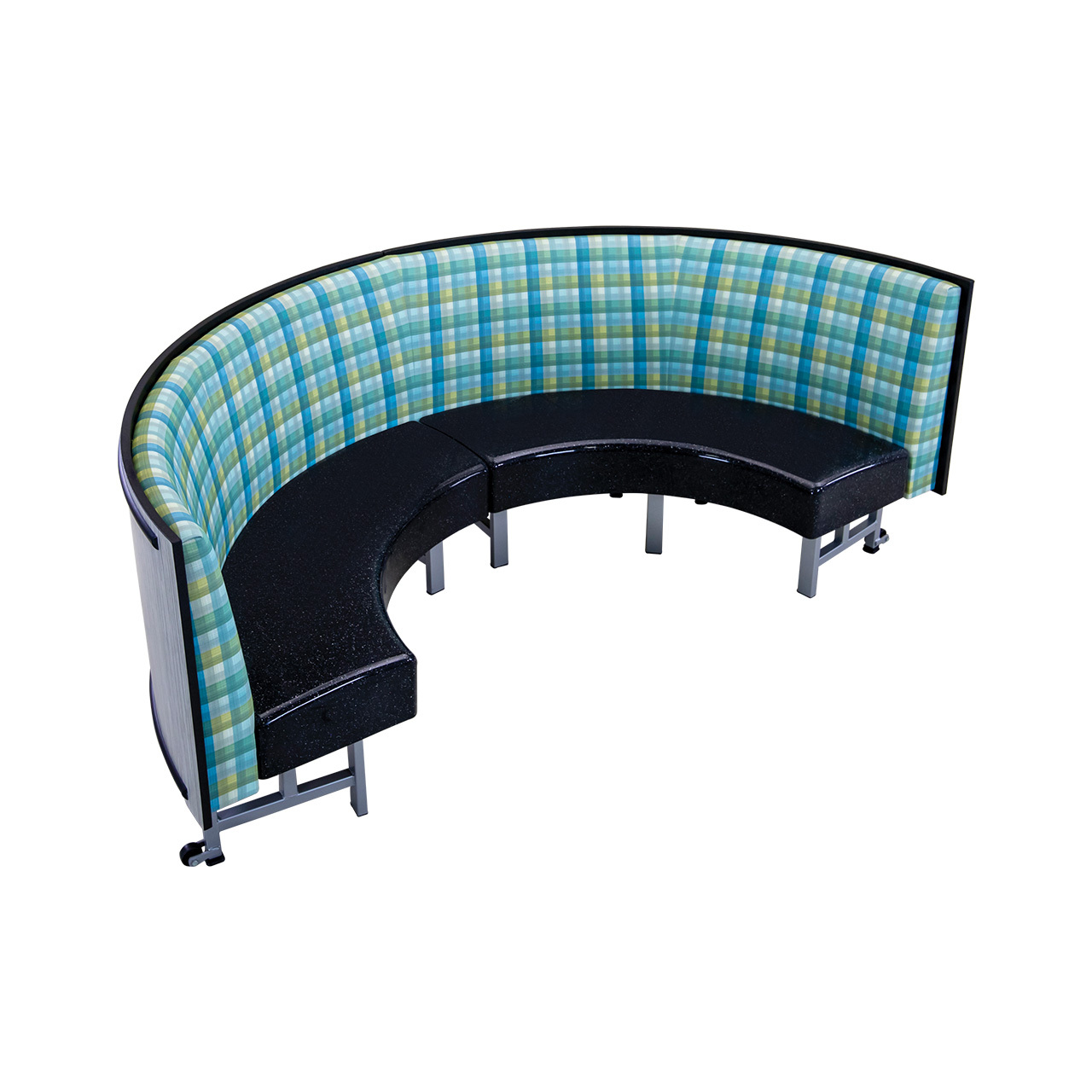 Half Circle Mobile Booth Seating - AmTab | Affordable Cafeteria Seating ...