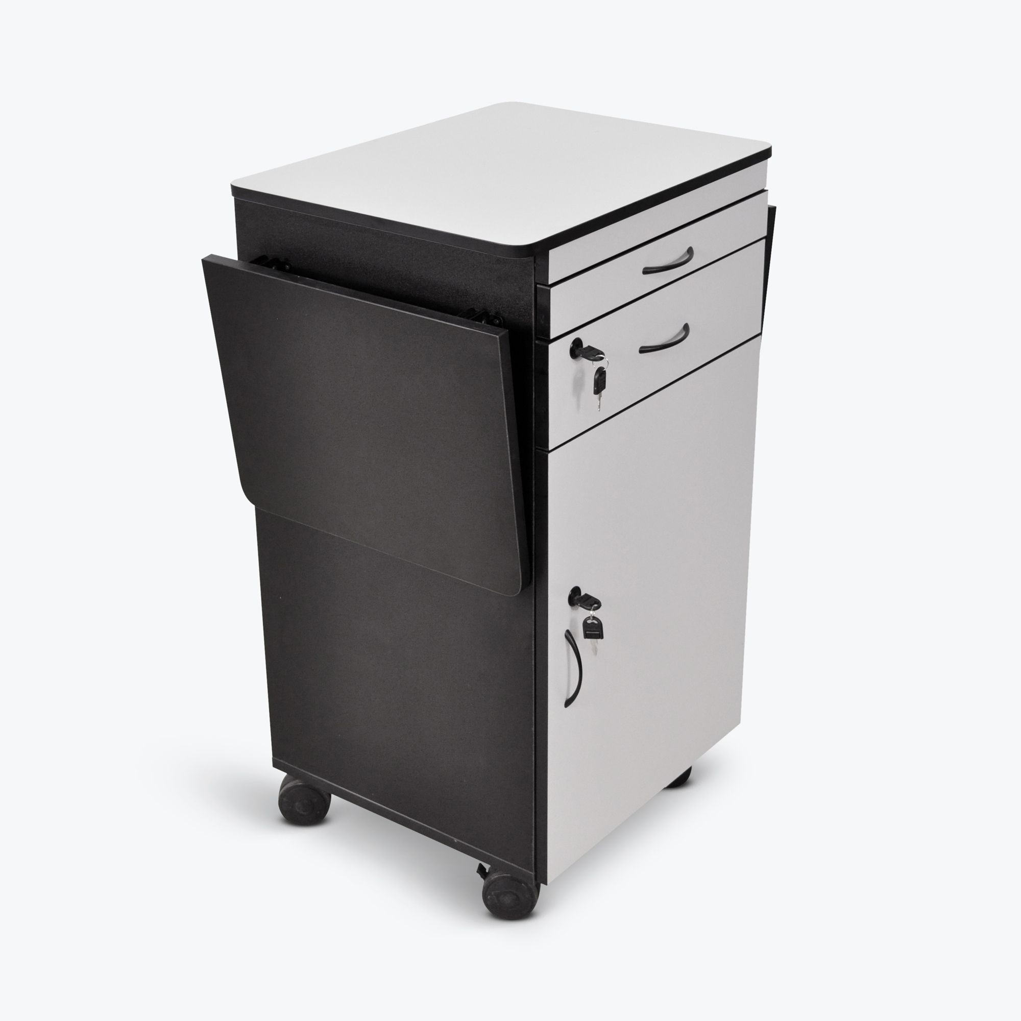 Mobile AV Presentation Station Cart with Locking Cabinet - Luxor WPSDD3 ...