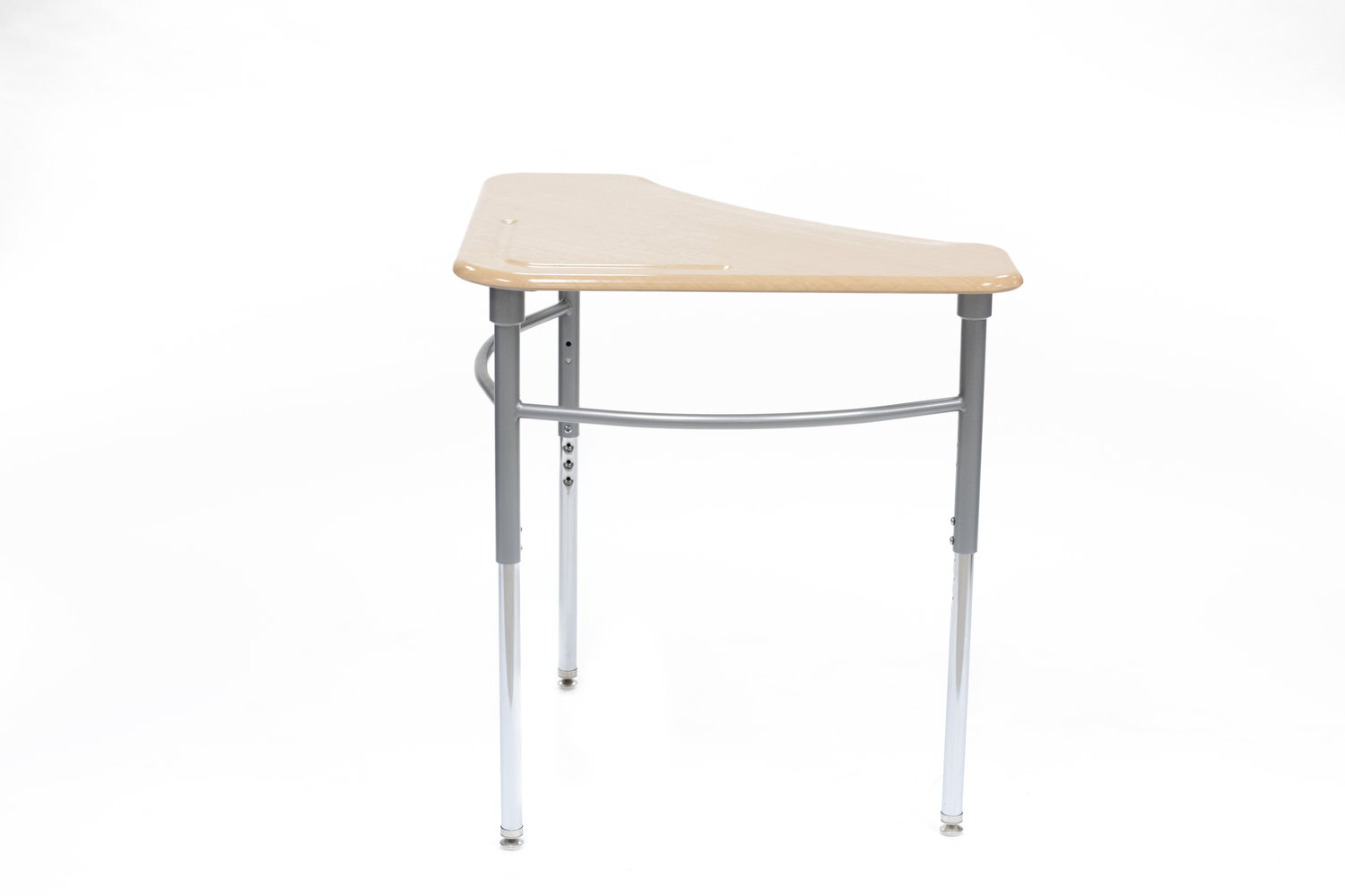 Kaleidoscope Triangle Desk - Sugar Maple Hard Plastic Top with Platinum ...