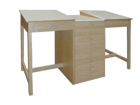 Hann WD-86 Dual Table Drawing Table with 12 Drawers l Affordable ...