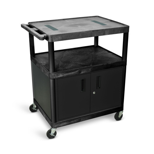 AV Cart with Three Shelves and Cabinet - Luxor LE40C-B | Affordable ...