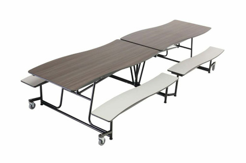 AmTab Ocean Waves Mobile Bench Cafeteria Table | Affordable AmTab Products!