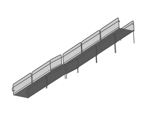 AmTab ADA Compliant 40 Inch Rise Stage Ramp with Handrails | Affordable ...