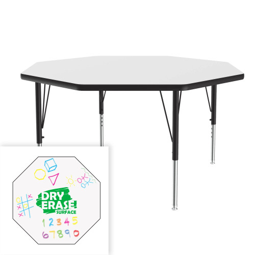 Dry Erase Markerboard Octagonal Adjustable Activity Table - Correll ...