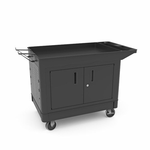 Industrial Work Cart with Locking Cabinet - Luxor XLC11C1 | Affordable ...