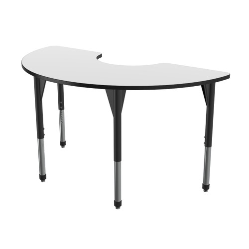Premier Half Moon Adjustable Height Table with Dry Erase Melamine Top ...
