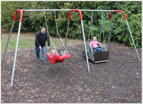 Two-Bay ADA Swing Set with Platform and JennSwing - SportsPlay 581-483 ...