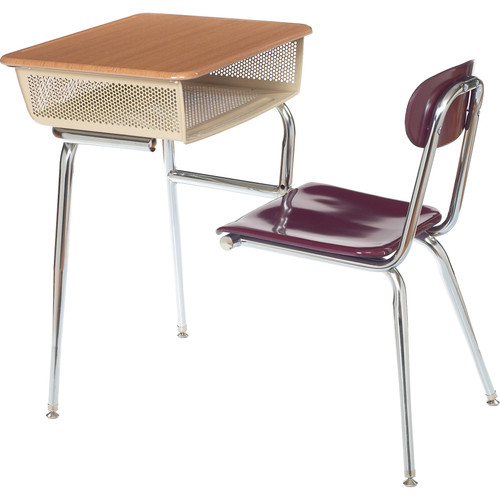 Hard Plastic Open Front Desk Combo - Columbia CD-HPC-OF-B | Affordable ...