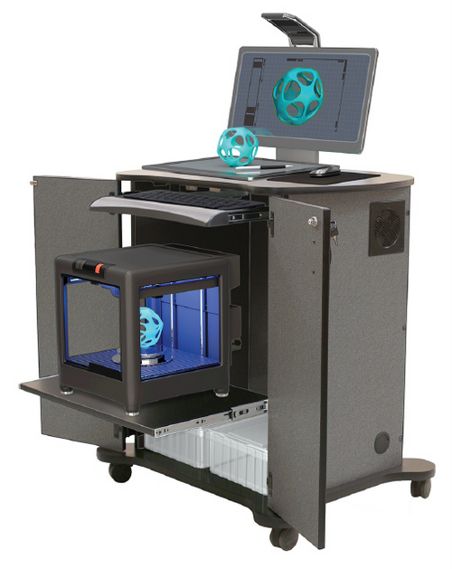 QuickShip XL Multi-Maker Cart in Pewter Thermal Fused Laminate - CEF ...