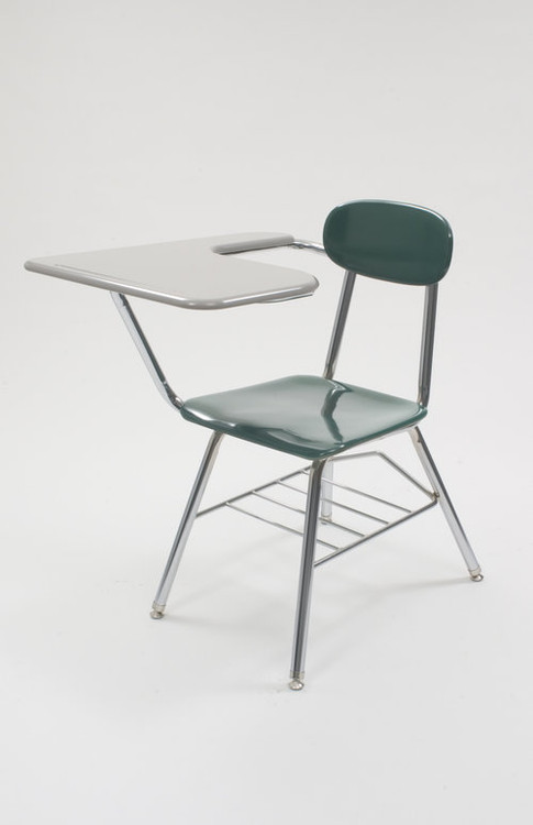 Solid Plastic Top Tablet Arm Combo Desk with 15.5-inch High Solid ...