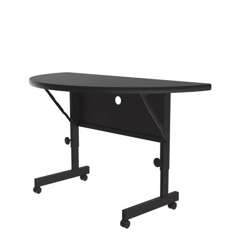 Deluxe High Pressure Half Round Flip Top Nesting Table with Adjustable ...