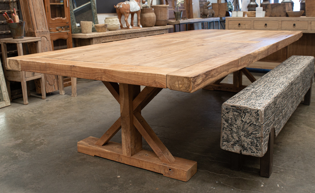 Handmade Solid Timber Dining Tables | Custom Made Rustic Elm Dining Table