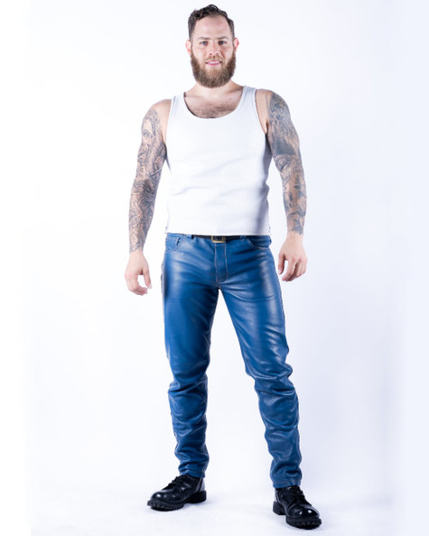 Rough Trade Gear Leather Tough Blue Jeans