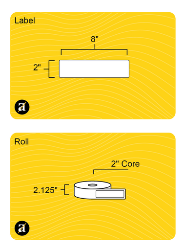 2x8 Rectangle Labels - Gloss Inkjet | Altro Labels