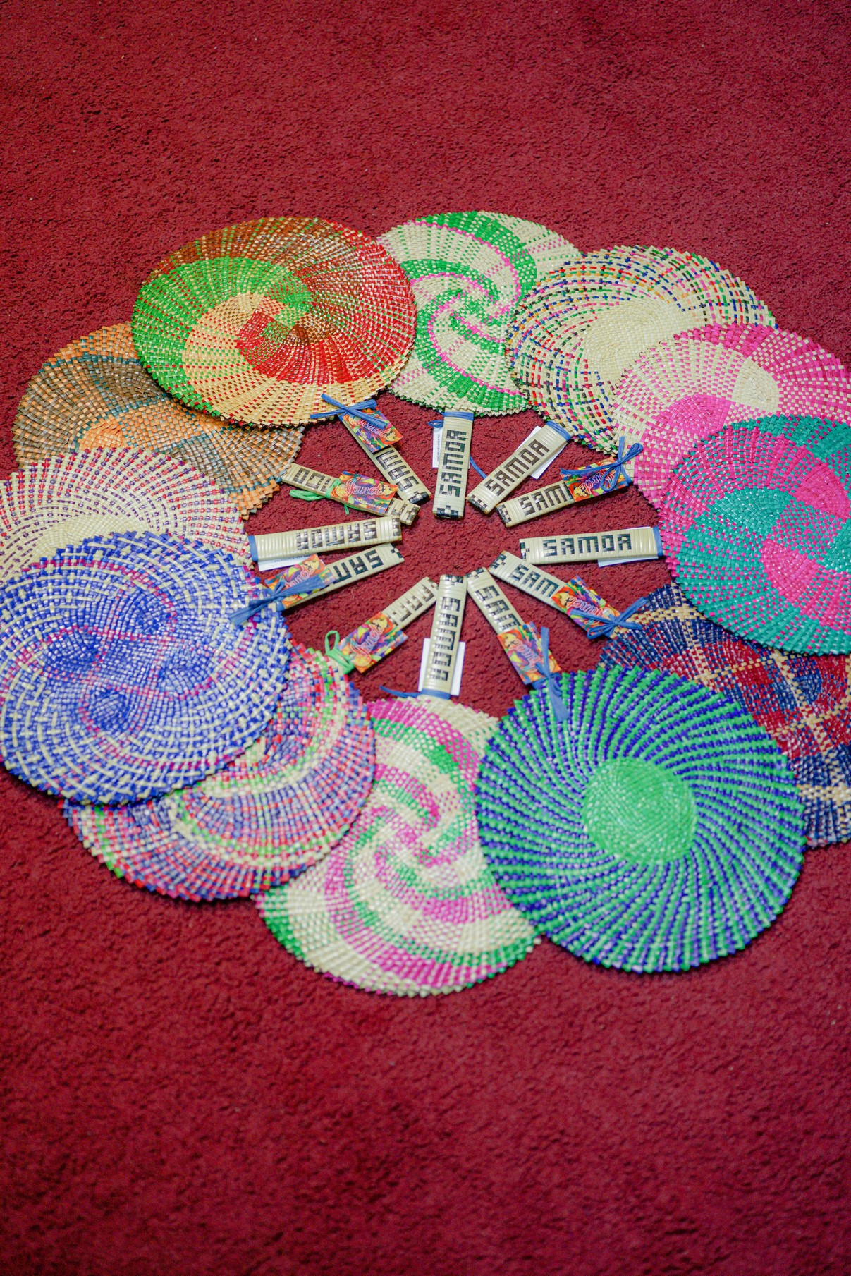 Samoan Fan Multi Color Set of 12 - Janet's