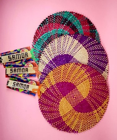 Samoan Fan Multi Color Set of 3 - Janet's