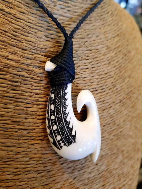 Cattle Bone Hook Pendant BRPC248 - Janet's