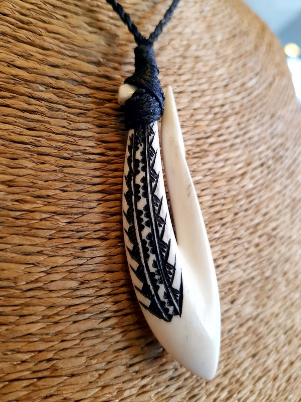 Cattle Bone Hook Pendant BRPC242 - Janet's