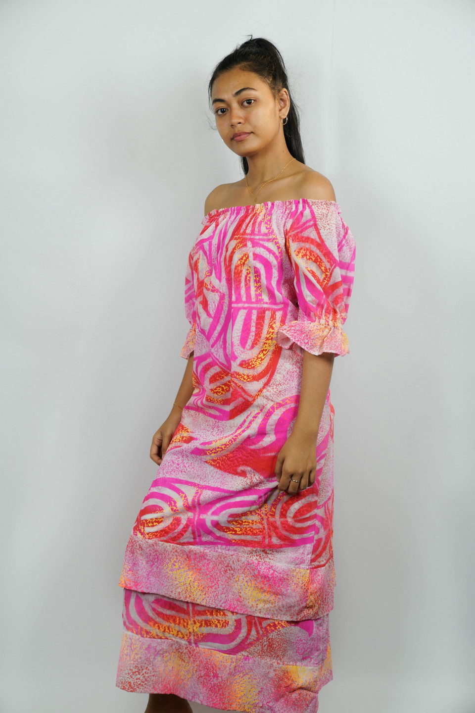 Samoan Dress KALOLO MU'U PINK - SZ 16 - Janet's